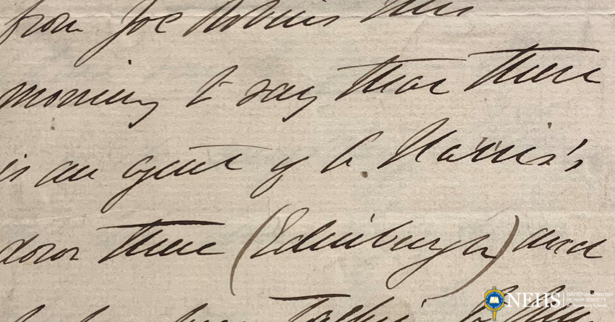 Touching and Understanding Literary History – NEHS Museletter